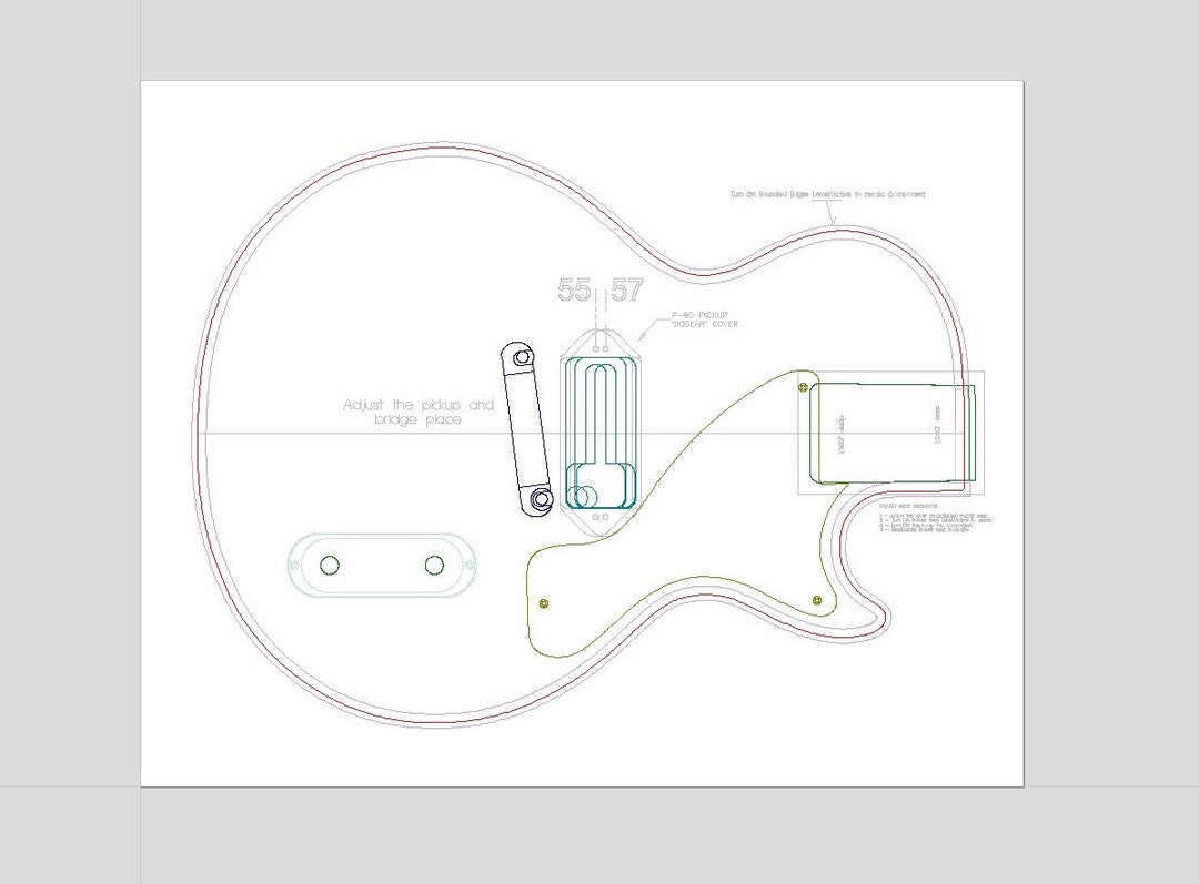 Les Paul Junior Singlecutway - in DXF Organized for CNC Cam - Etsy