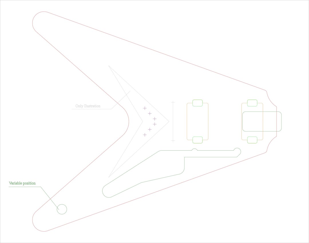 Flying V in DXF Organized for CNC Cam - Etsy