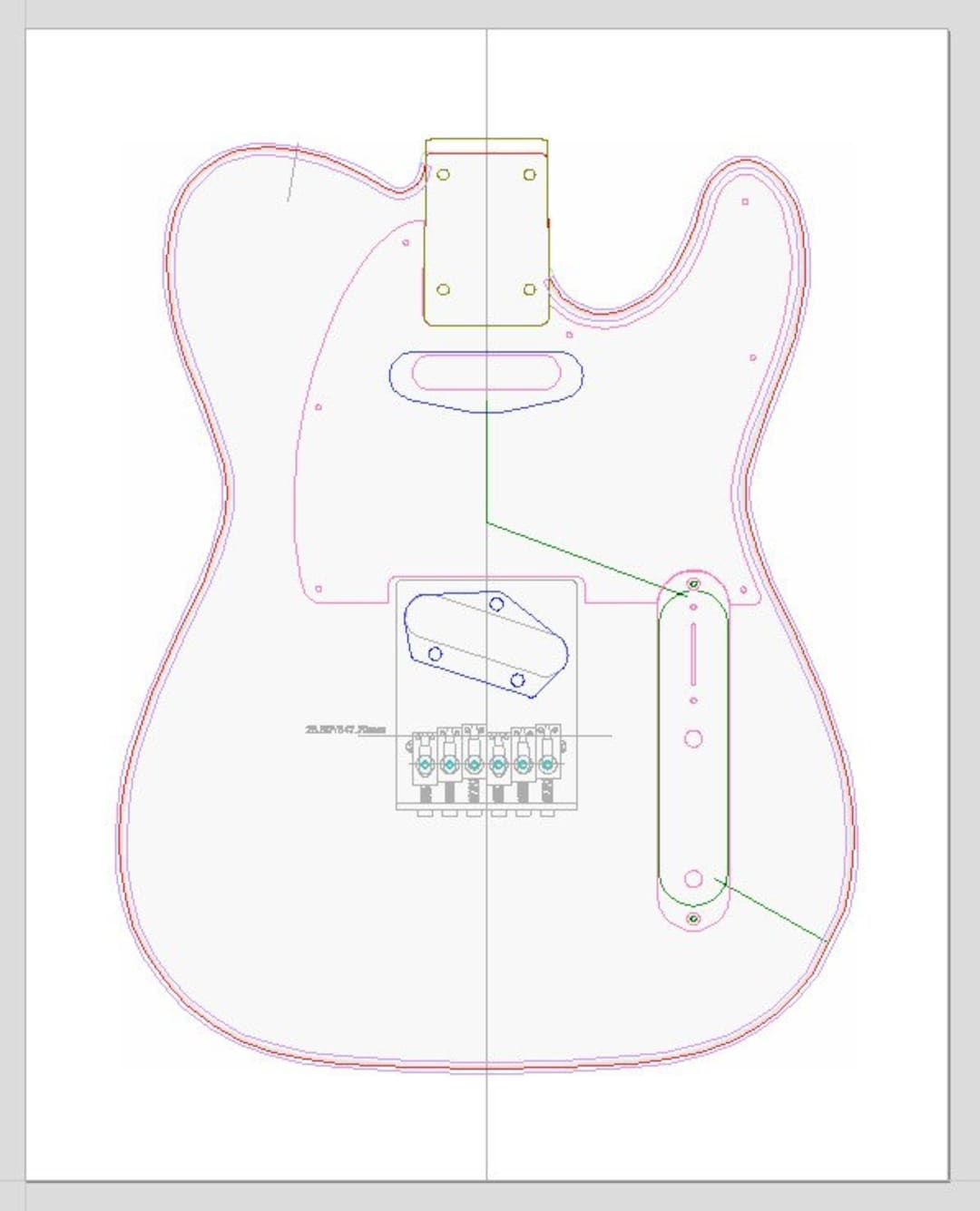 Telecaster 1962 Vectors Ready and Organized by Layer for CNC-CAM - Etsy