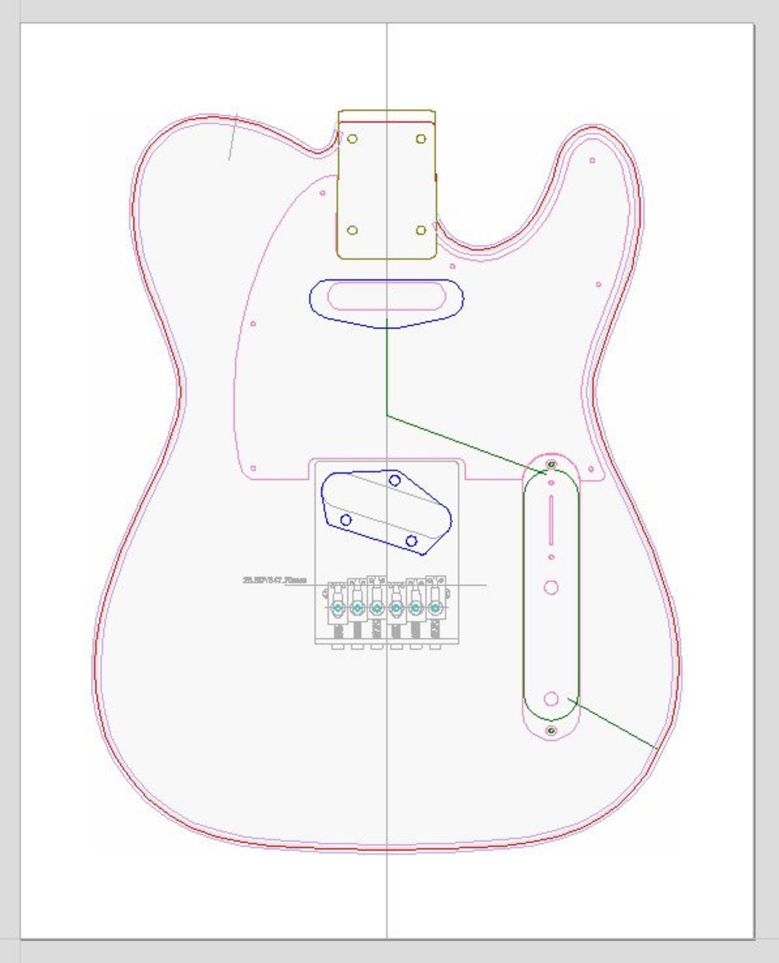Telecaster 60' in DXF Organized for CNC Cam - Etsy UK