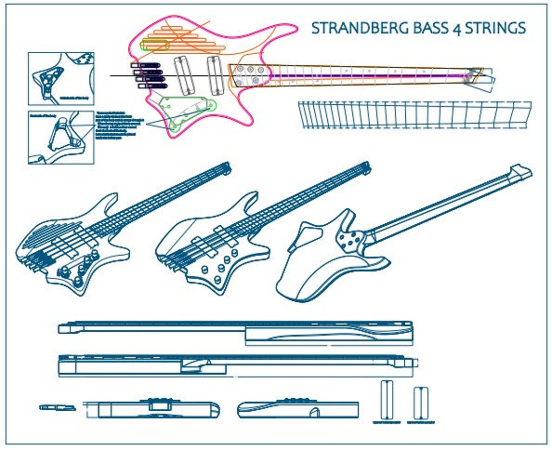 Strand Boden Bass 4 Strings PDF Plan for CNC - Etsy