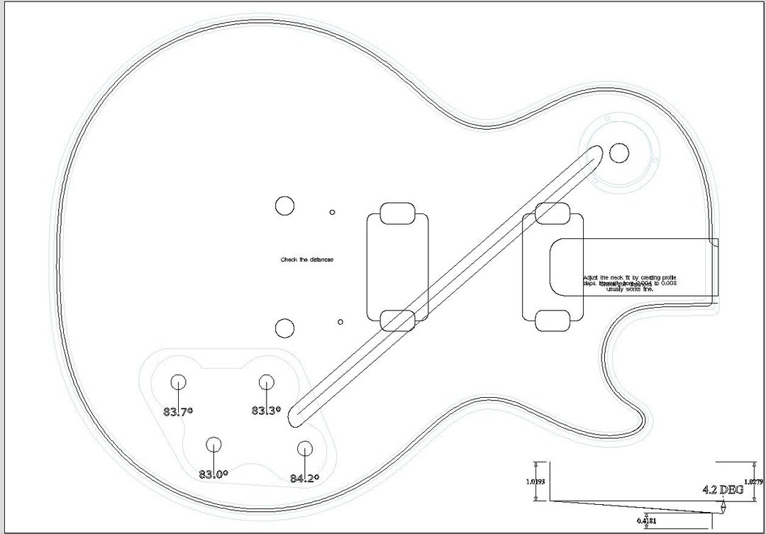 Les Paul 60' Stlyle in Dxf Svg Organized by Layers for CNC Cam - Etsy