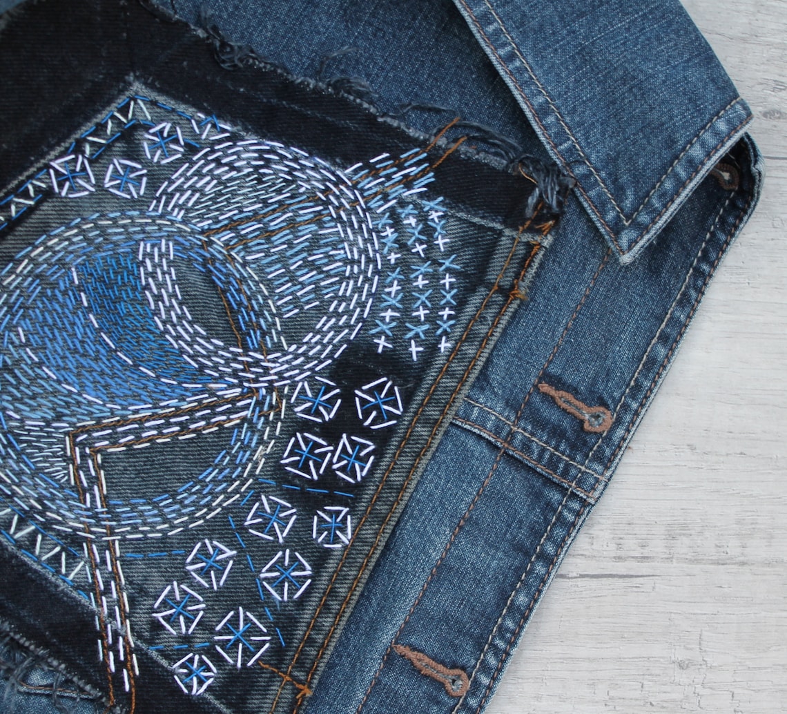 Upcycled Denim Patches Denim Boro Patch Visible Mending - Etsy