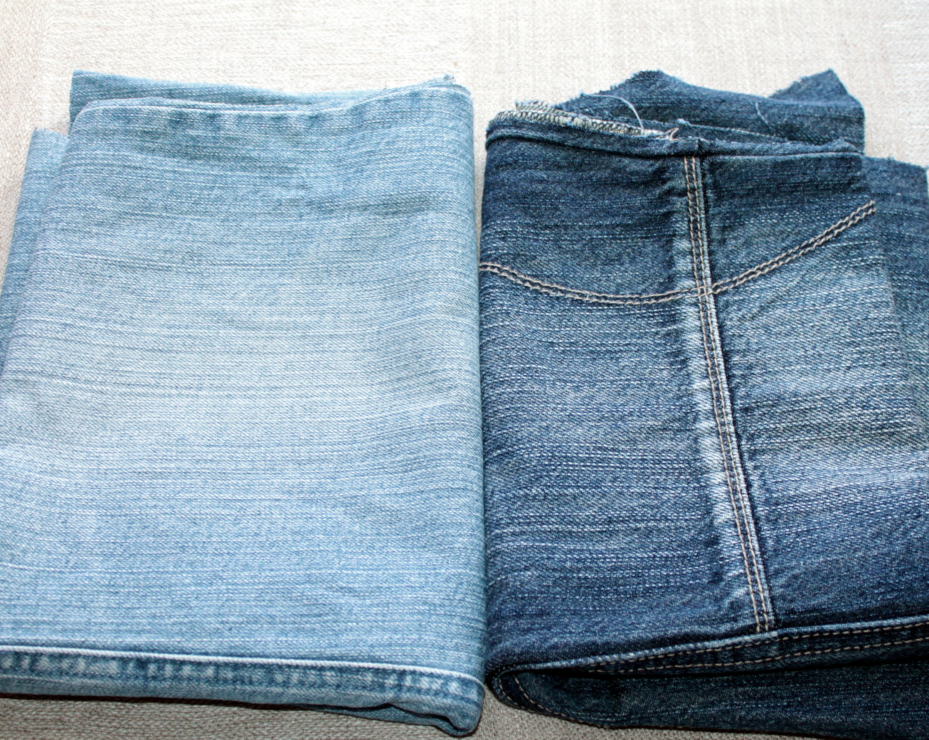 Upcycled Denim Scraps Size 17x24" Two Pieces Denim Squares From Pant ...