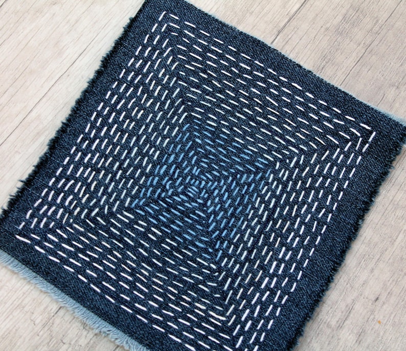 Denim Boro Patch Sashiko Stitching Upcycled Quilt Visible Mending ...