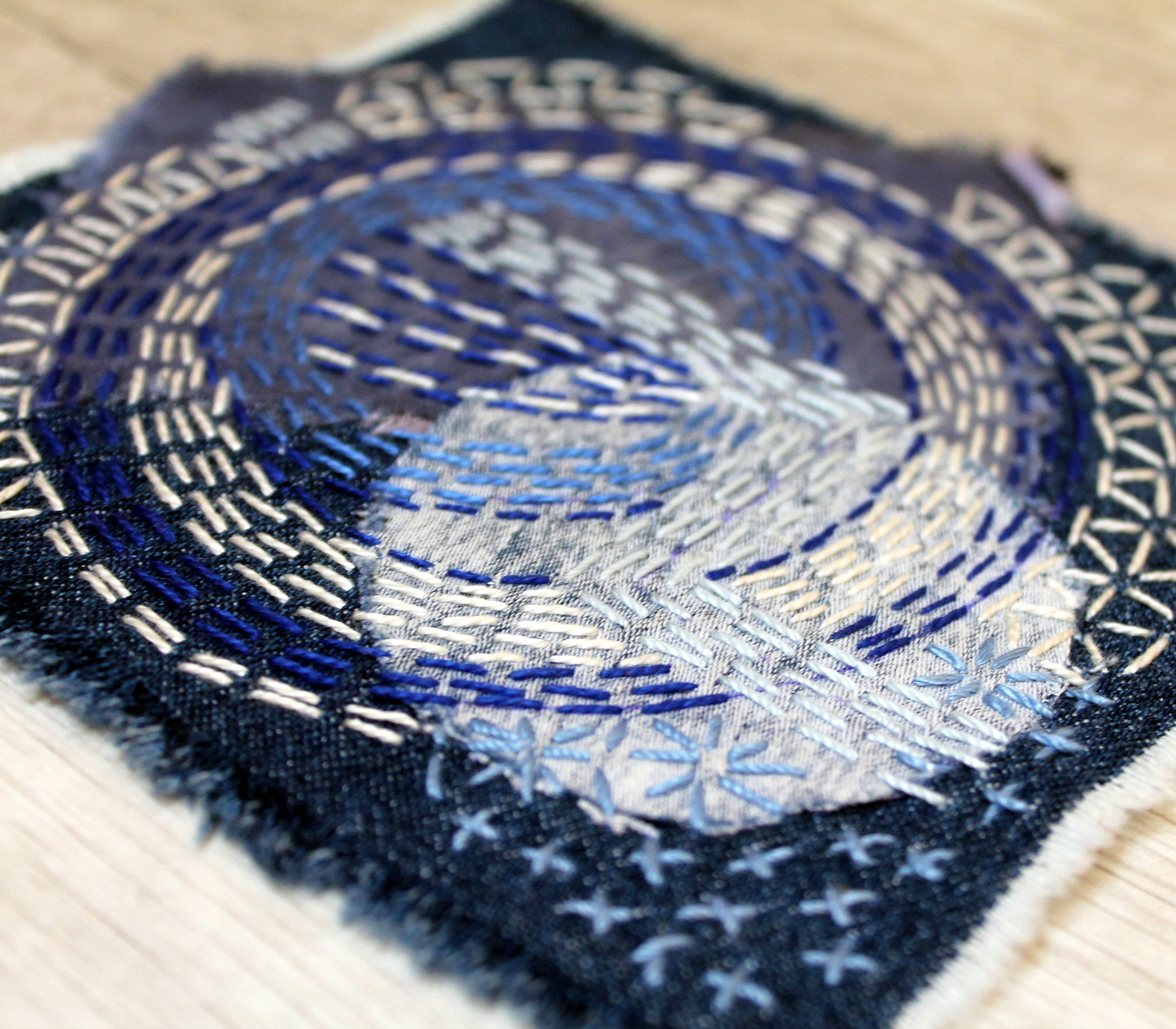 Denim Boro Patch Sashiko Stitching Upcycled Quilt Visible Mending - Etsy