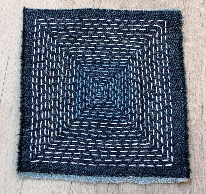 Denim Boro Patch Sashiko Stitching Upcycled Quilt Visible Mending ...