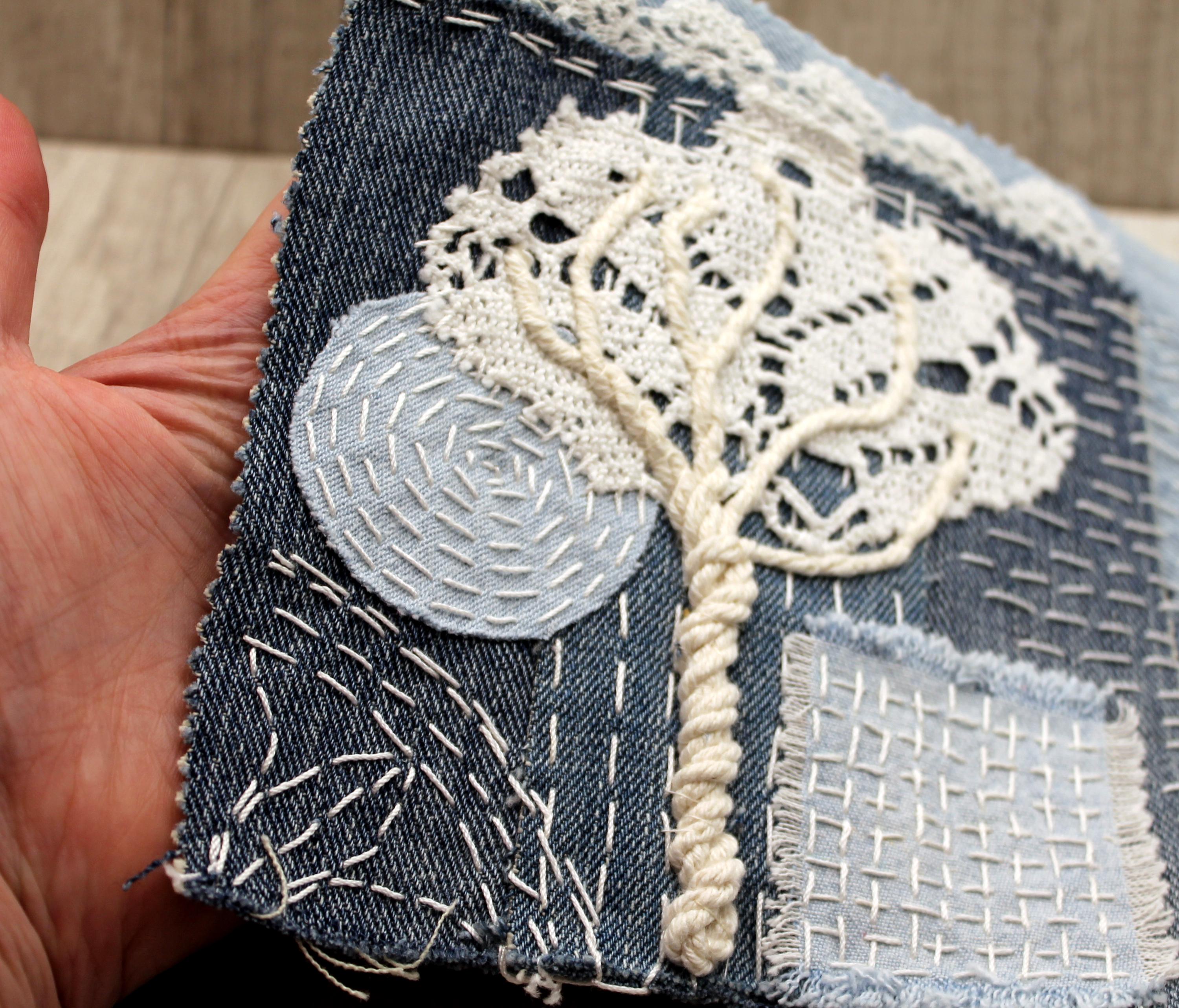 Sashiko Stitching Denim Boro Patch Upcycled Quilt Visible Mending ...