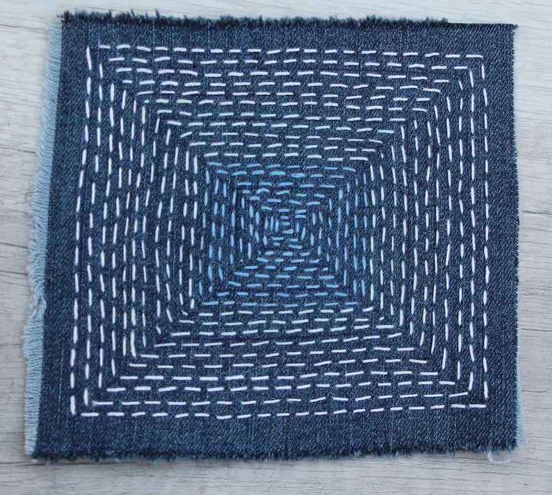 Denim Boro Patch Sashiko Stitching Upcycled Quilt Visible Mending ...