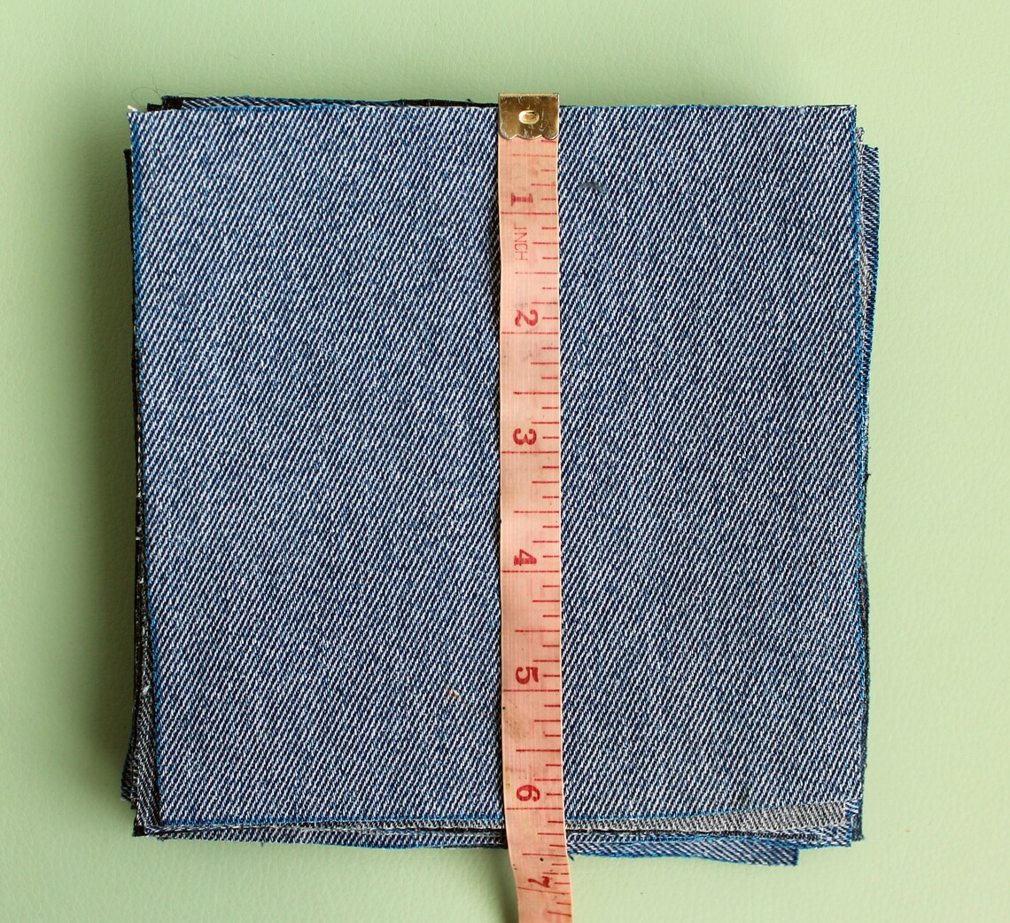 25 Pieces Denim Squares Slow Stitch Pack for Quilting Upcycled Denim ...