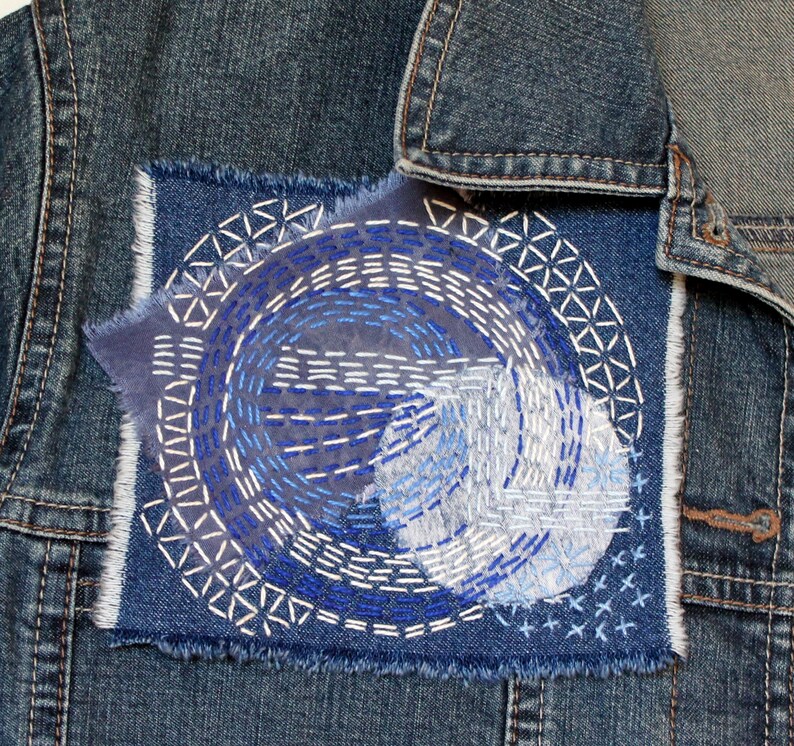 Denim Boro Patch Sashiko Stitching Upcycled Quilt Visible Mending - Etsy