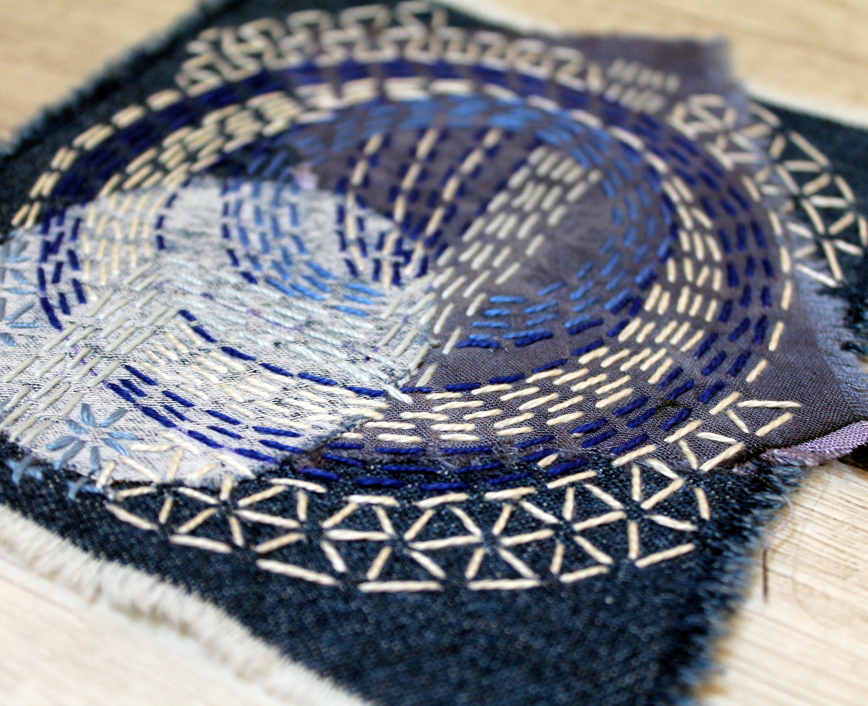 Denim Boro Patch Sashiko Stitching Upcycled Quilt Visible Mending - Etsy