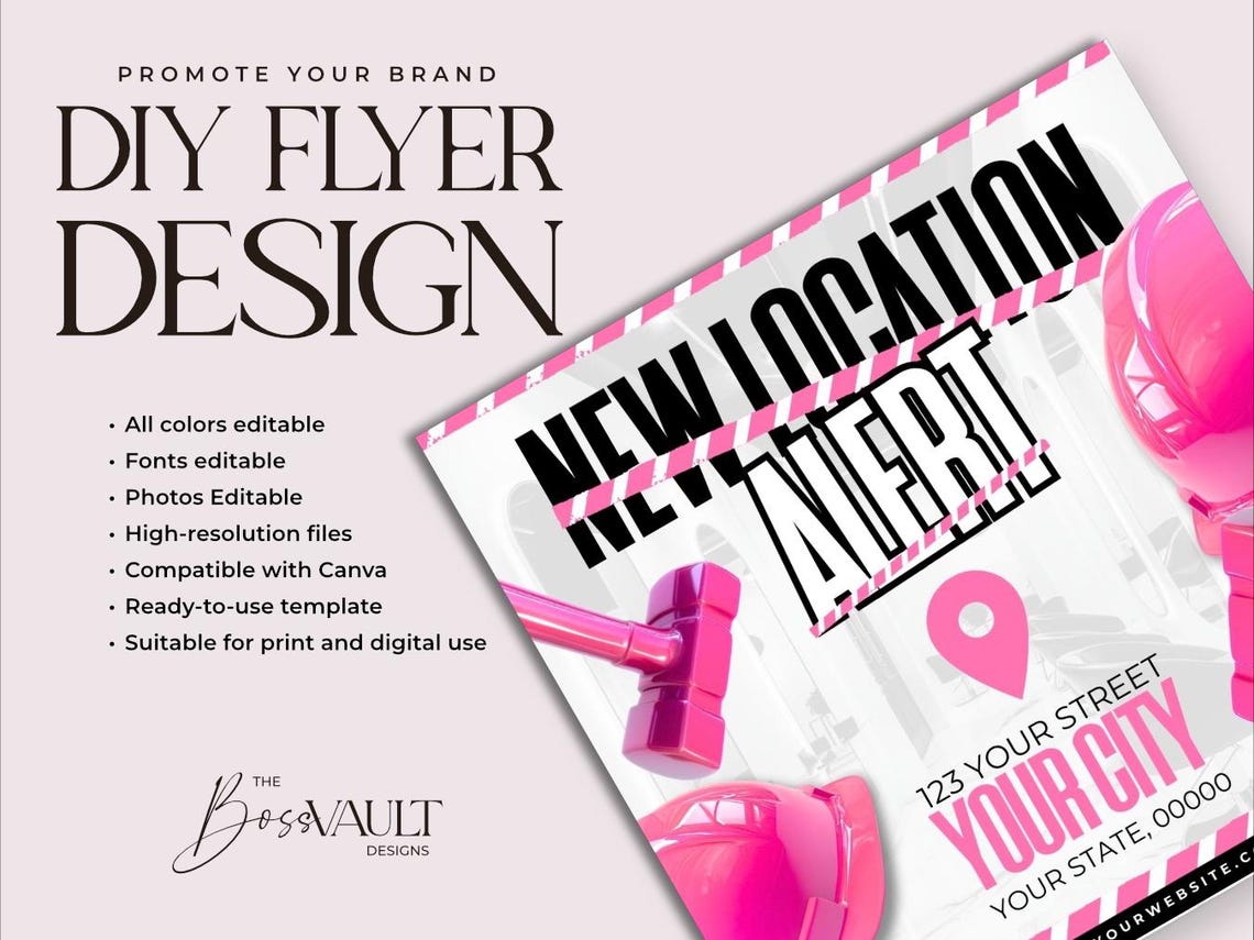 New Location Alert Flyer: DIY Business Promo (canva Template) - Etsy