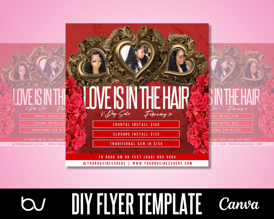 DIY Valentine's Day Flyer, Love is in the Hair, Valentine's Day Hair ...