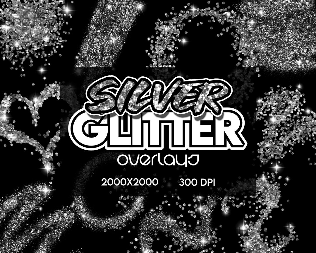 Silver Glitter Overlays, Loose Glitter Clipart, Transparent PNG Loose ...
