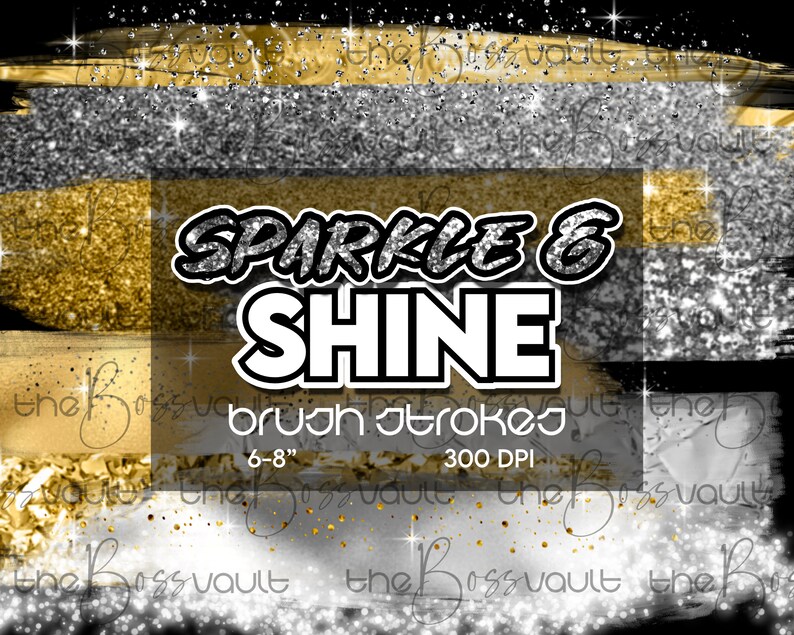 Silver and Gold Brush Stroke Clipart, Brush Strokes Clipart Set ...