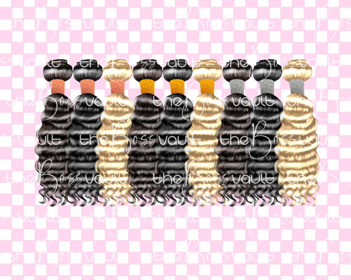 Hair Bundle Clipart PNG, Instant Download Weave Hair Extensions Clip ...