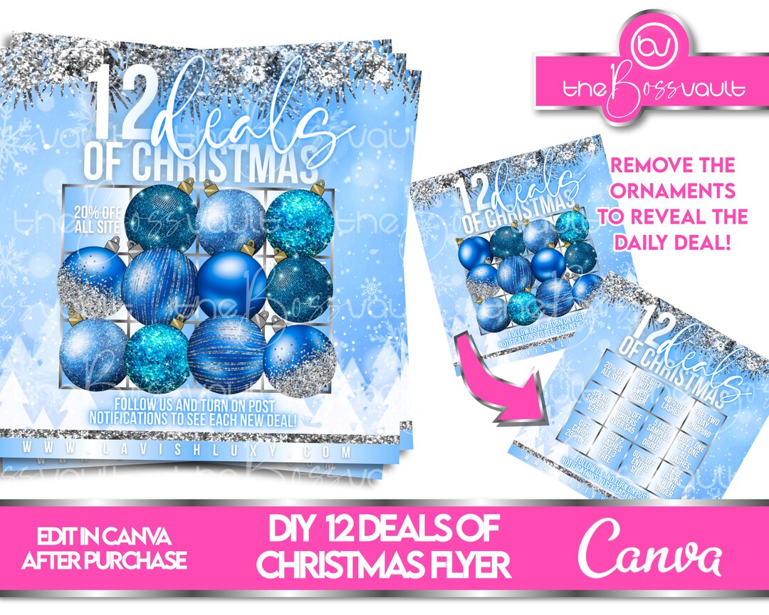 DIY Holiday Flyer Template, Twelve Deals of Christmas Holiday Flyer ...