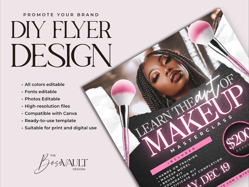 Makeup Masterclass Flyer Template: Editable Course Promo (canva) - Etsy