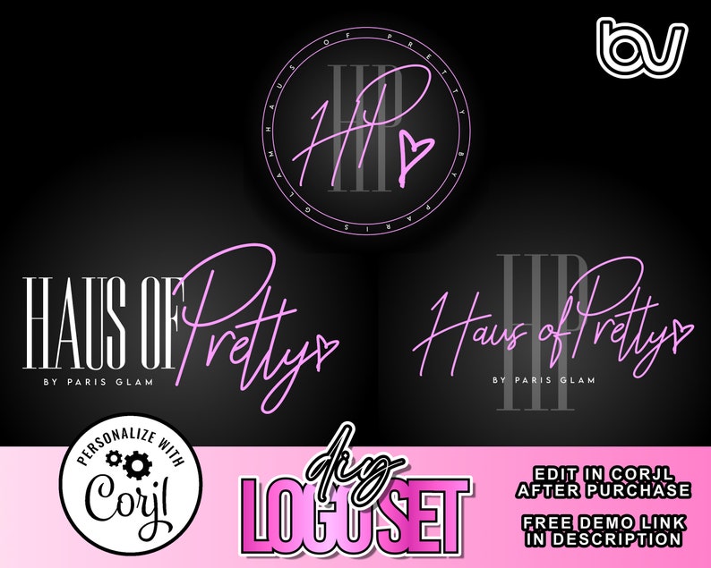 DIY Boutique Logo Set Logo Branding Bundle Beauty Logo Set - Etsy