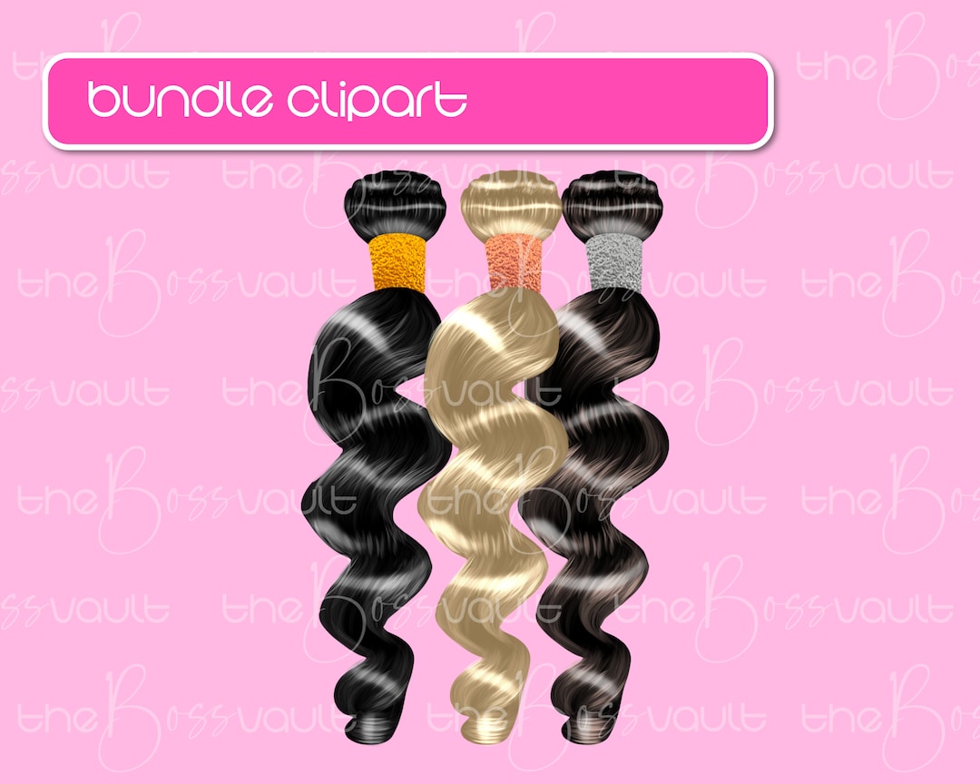 Hair Bundle Clipart PNG, Clip Art Hair Extension Design Resource, Body ...