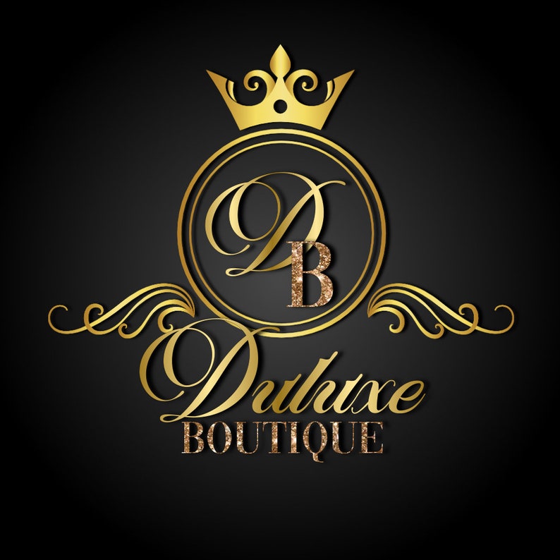 Boutique Logo DIY Crown Logo Gold Sparkle Glitter Beauty - Etsy