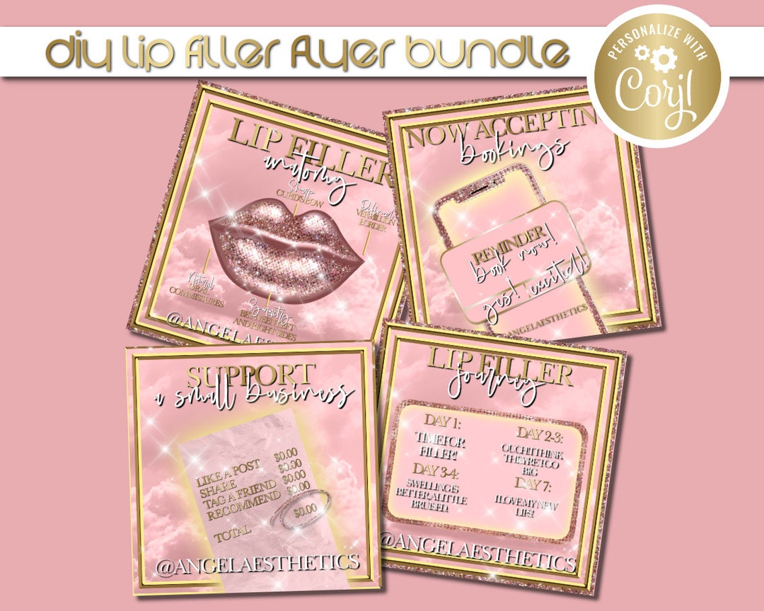 DIY Lip Filler Flyer Bundle, Aesthetics Plastic Surgery Flyer Template ...