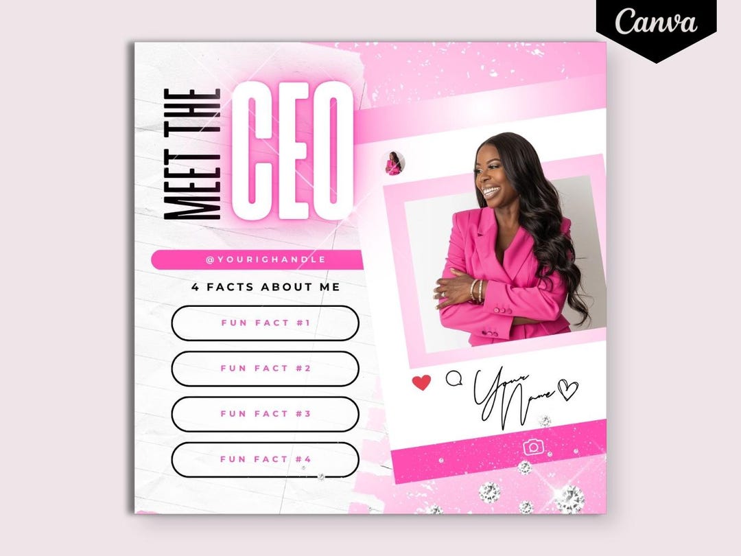 Meet the CEO Flyer: Fun Facts Social Media Template (canva Editable) - Etsy