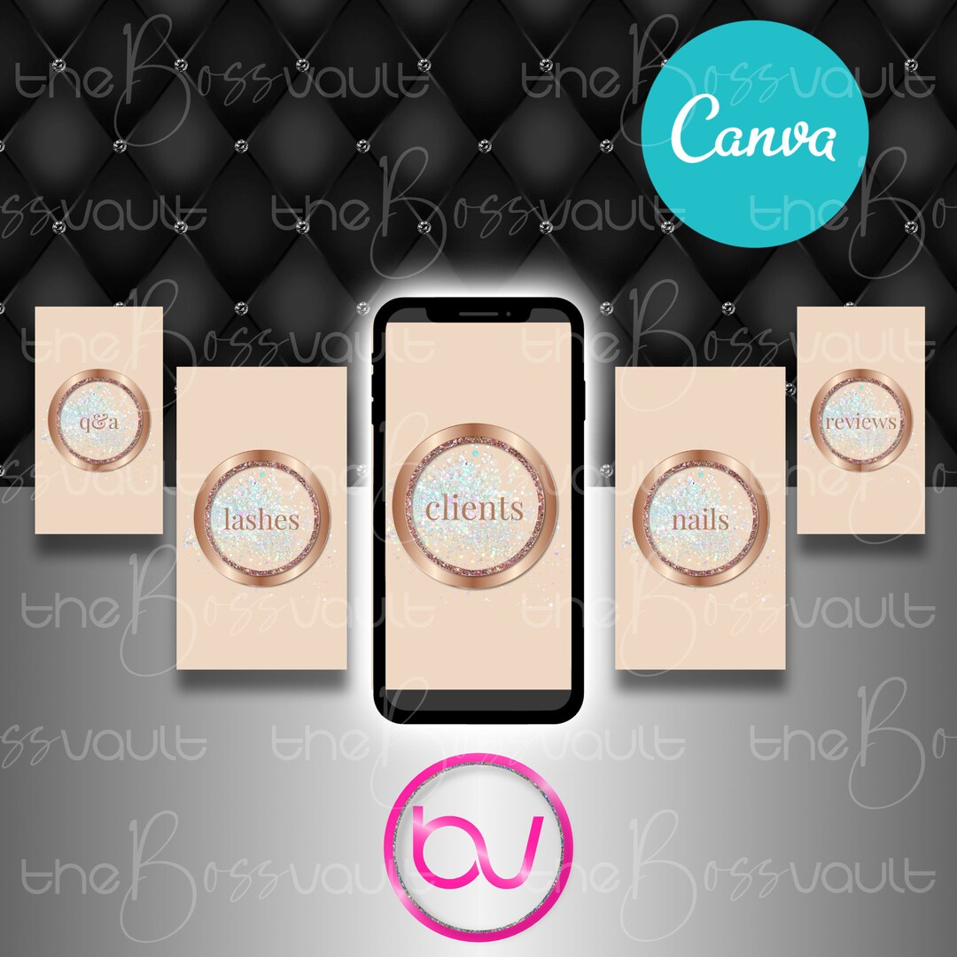 Rose Gold Holographic Highlight Covers Instagram Social Media - Etsy