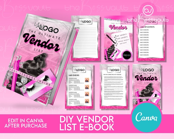 DIY Vendor List Template Vendor List E-book Editable E-book - Etsy