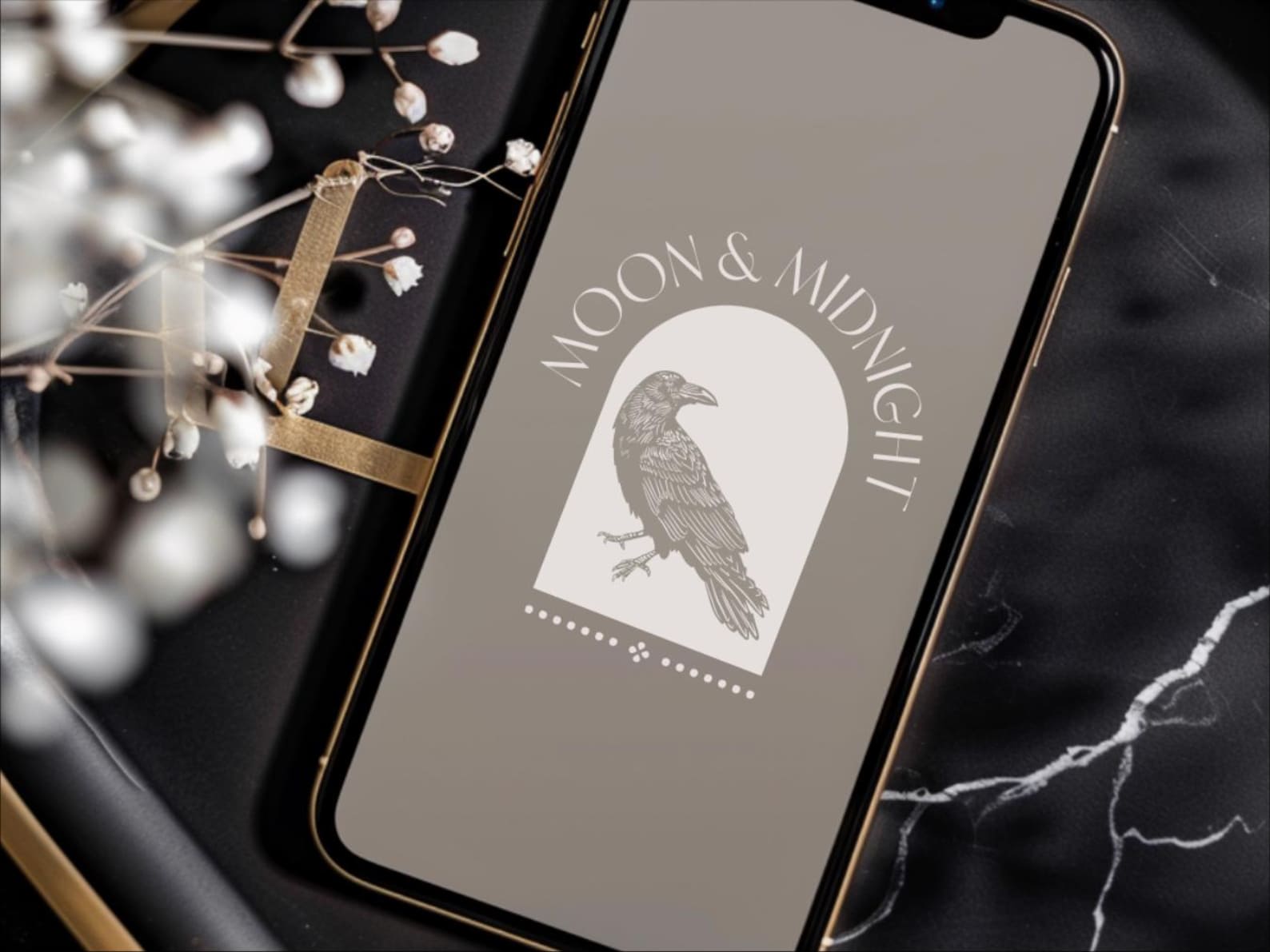 Gothic Boho Raven Branding Kit and Branding Board - Editable DIY Logo ...