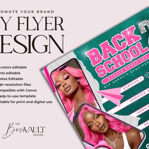 DIY Back to School Hair Flyer, August Promotional Business Flyer, Hair ...