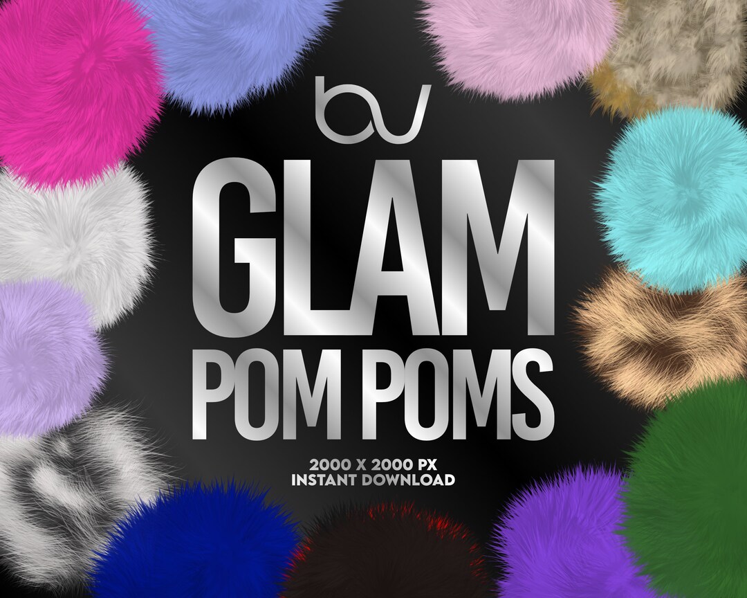 Glam Fur Pompom Clipart, Pom Pom Transparent PNG, Winter Design ...