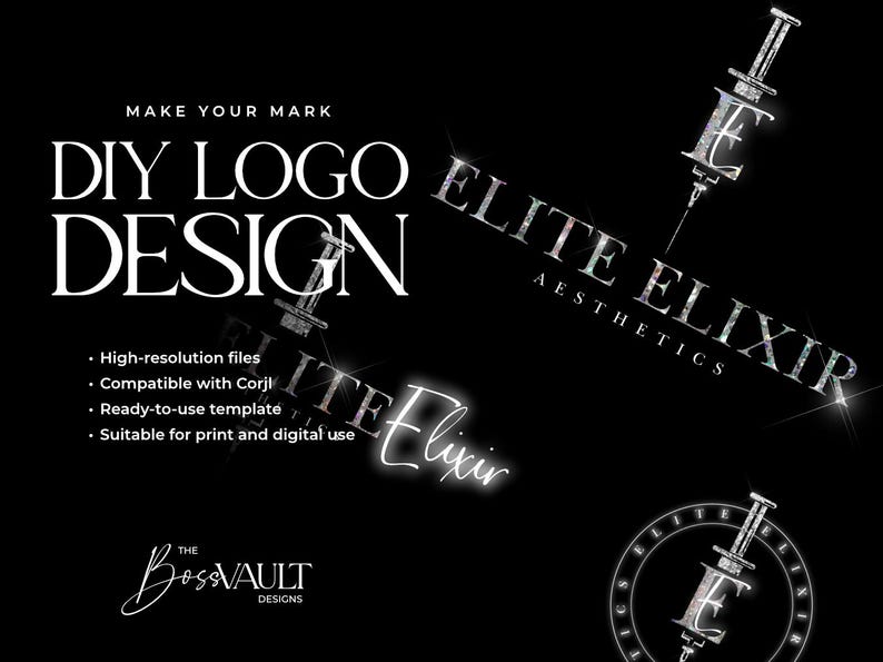 DIY Injector Logo Design, Aesthetics Business Logo Template, Neon ...