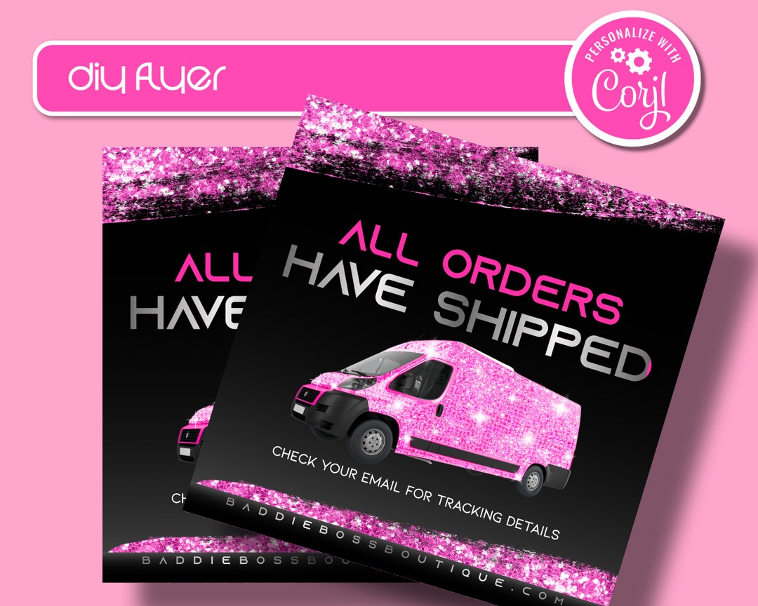 DIY Shipping Confirmation Social Media Flyer Template, Editable Instant ...