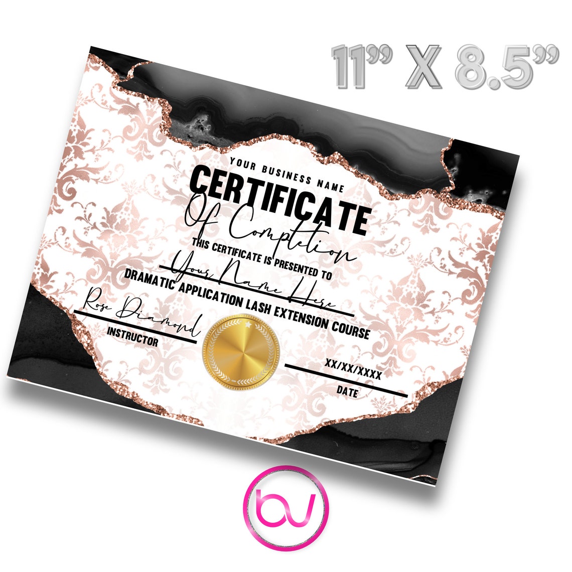 DIY Certificate of Completion Template Editable Lash Training - Etsy