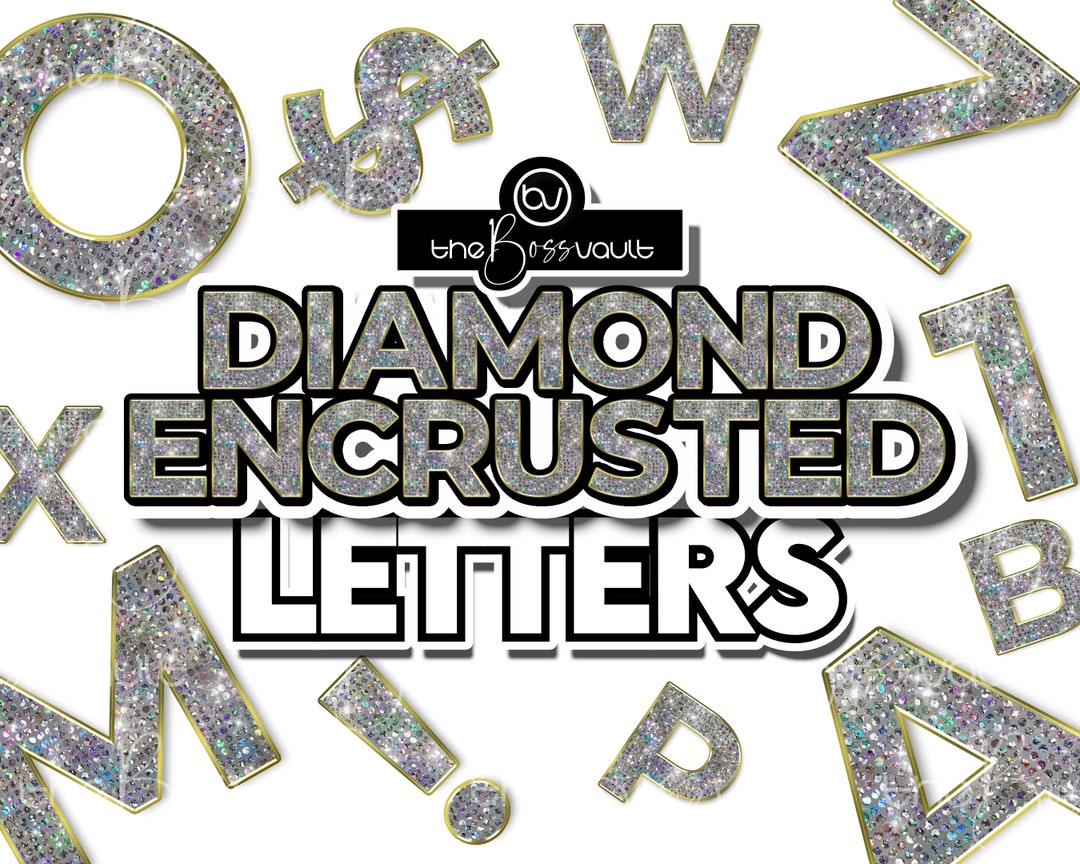 Diamond Encrusted Alphabet, Diamond Letters, Diamond Text Effects ...