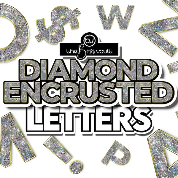 Diamond Encrusted Letters - Etsy
