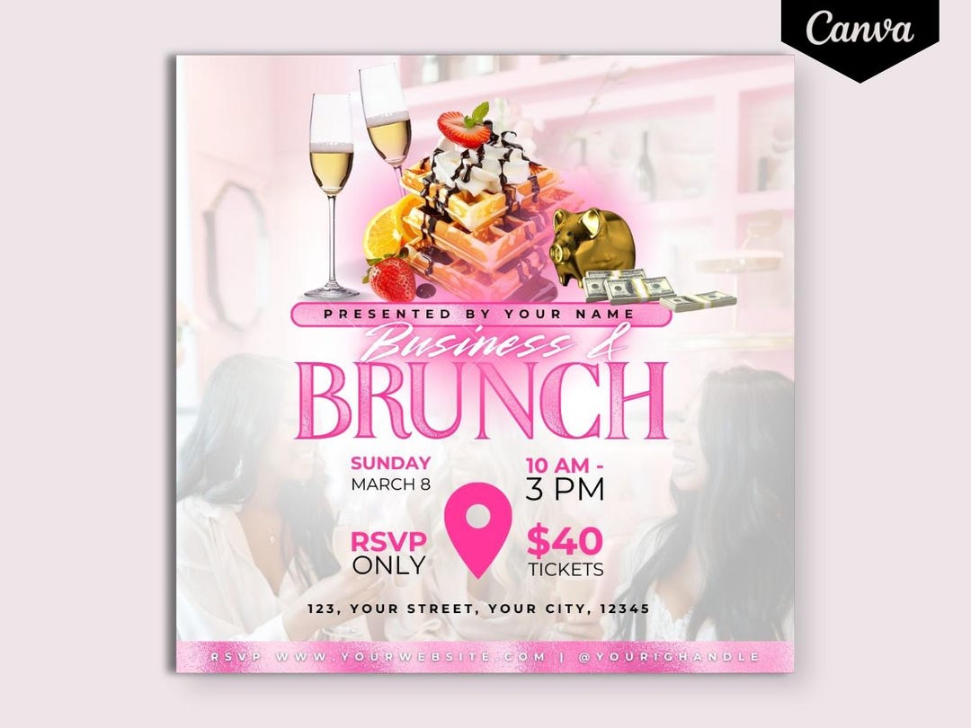 Business Brunch Flyer Template: DIY Marketing Event Promotion (canva ...