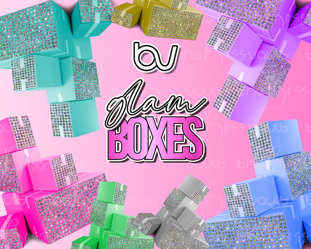 Glam Shipping Box Diamond Clipart, Glitter Shipping Boxes Clipart ...