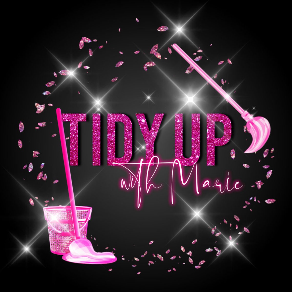DIY Cleaning Logo Cleaning Service Logo Pink Glitter - Etsy