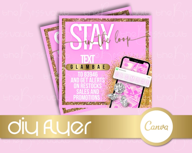 Text Alert Promotion Flyer Sale Flyer Boutique Advertising | Etsy