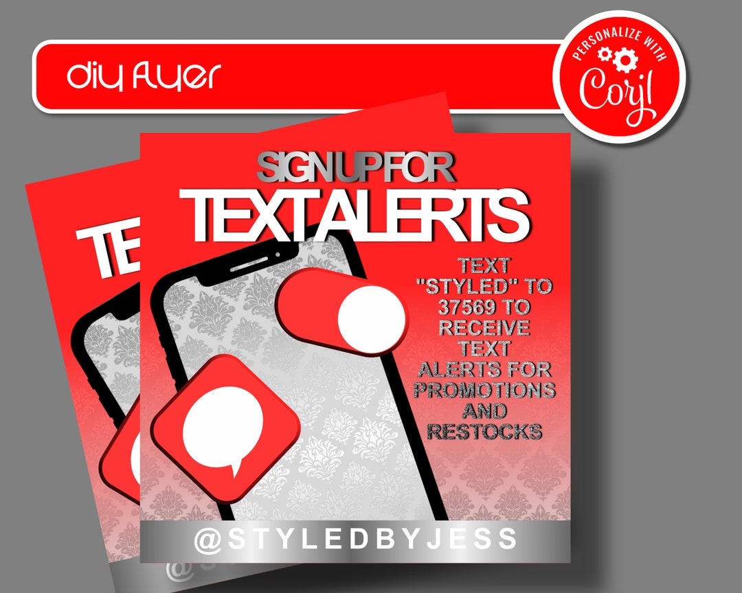 DIY Text Alarm Boutique Flyer, anpassbarer bearbeitbarer Textalarm ...