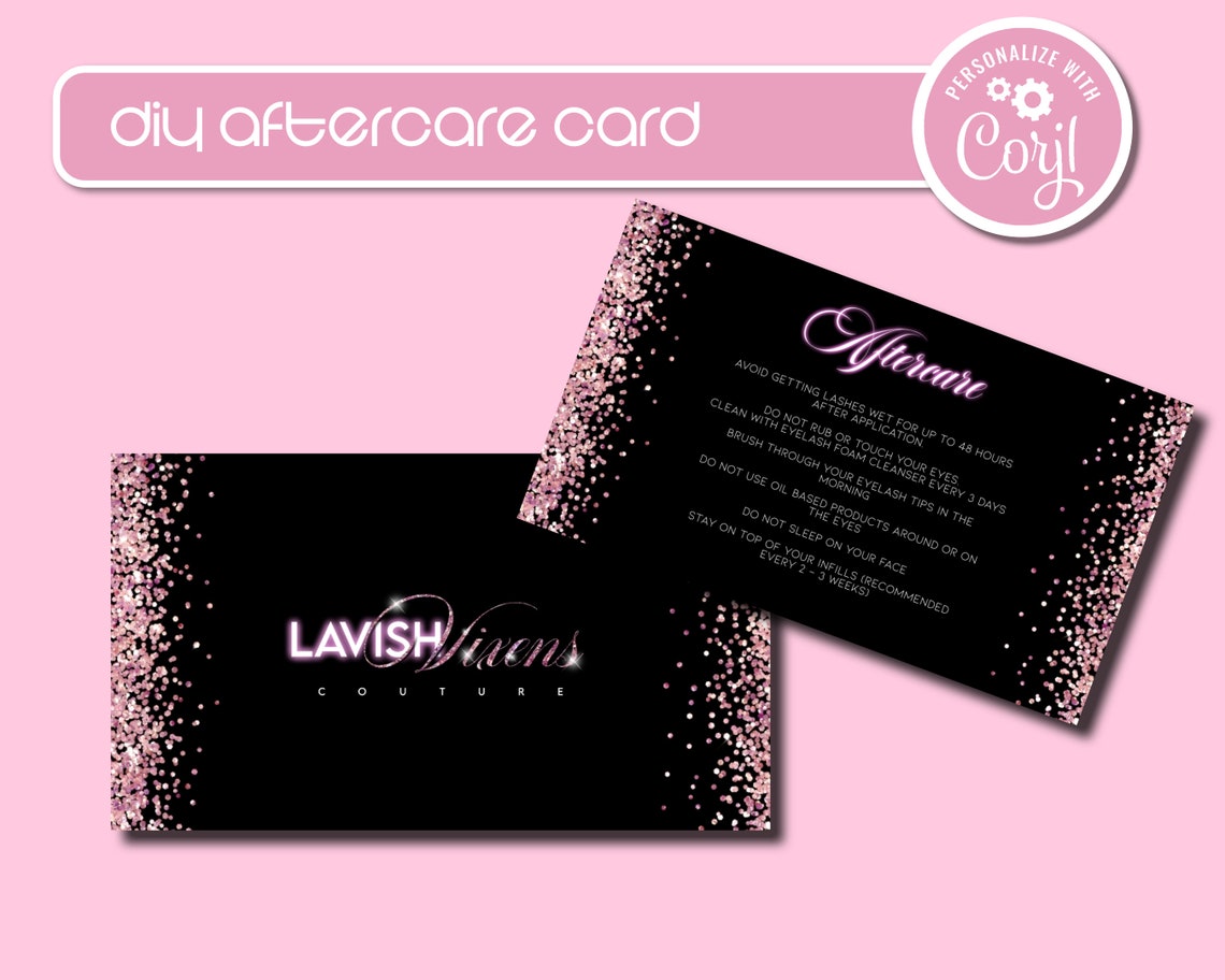 DIY Aftercare Card Template Editable After Care Card Design | Etsy