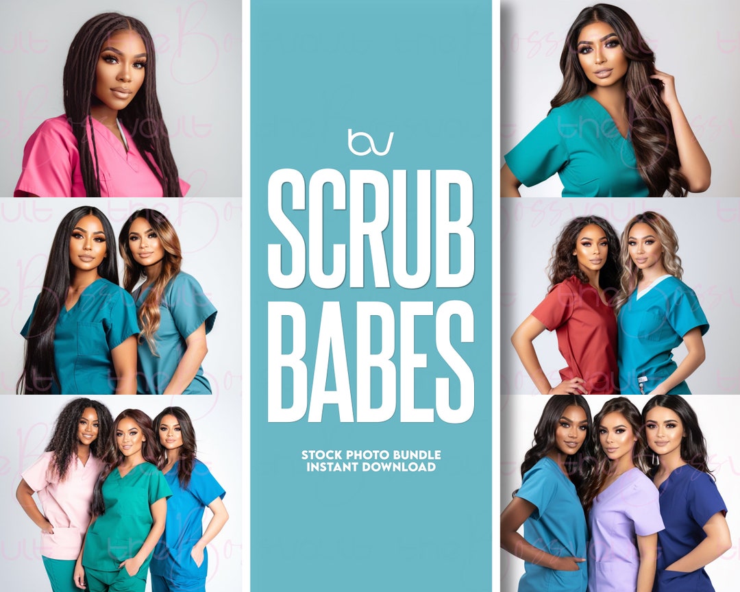 Scrub Stock Photos, Medical Wear Stock Photo Bundle, Glam Uniform Stock ...