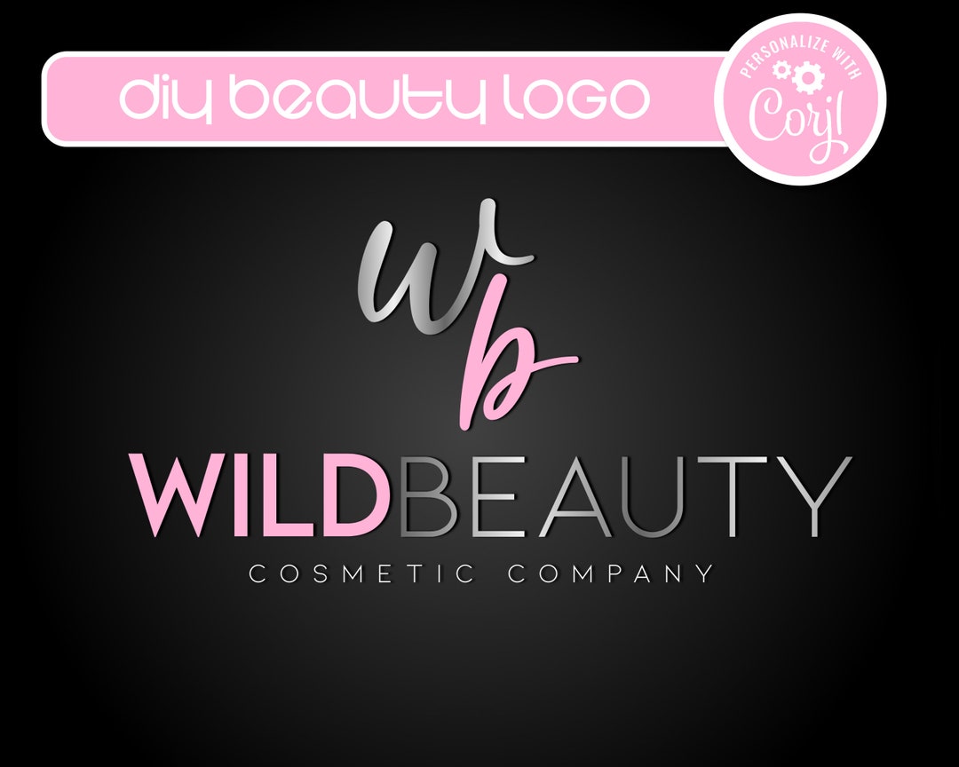 DIY Cosmetic Logo Design Template, Instant Download Silver Simple ...
