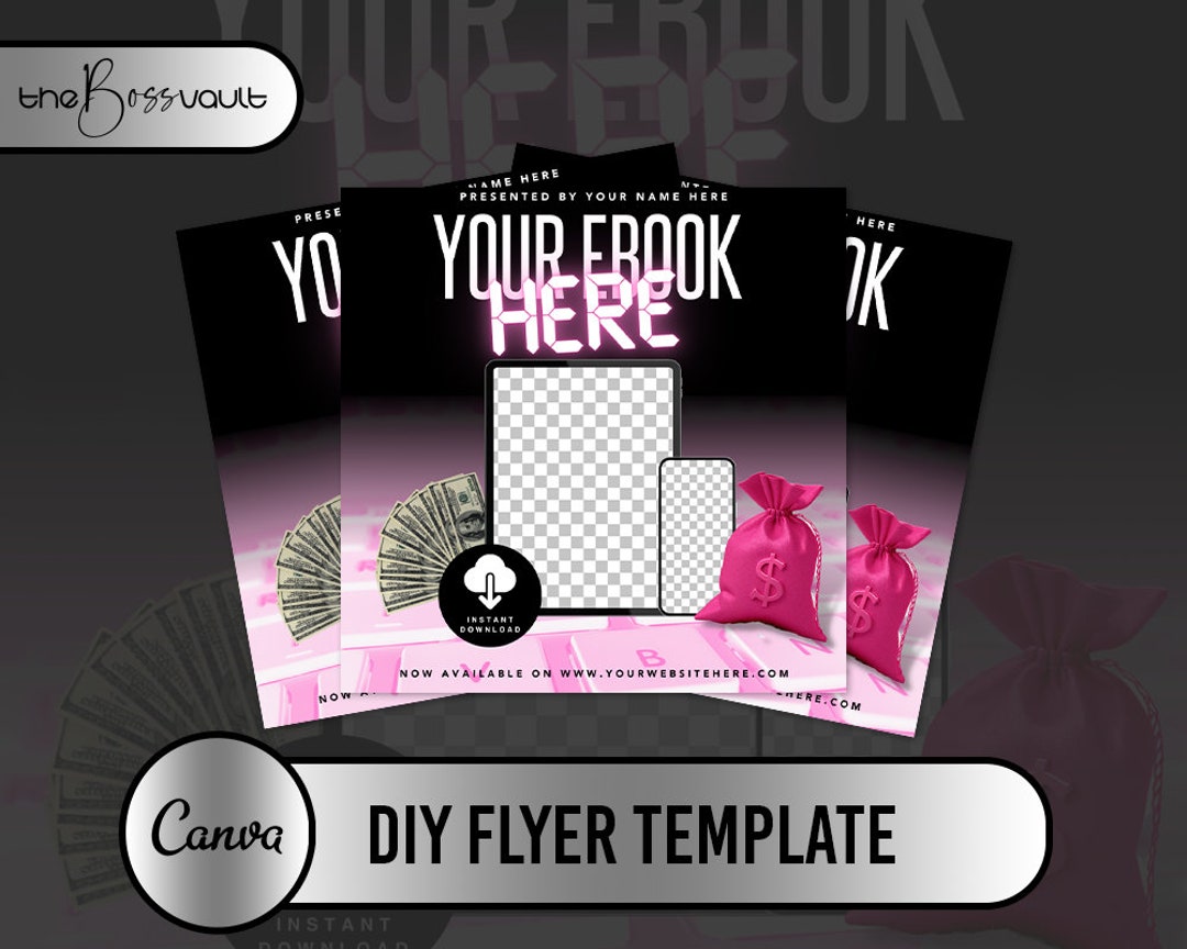DIY Ebook Flyer Template, Canva Ebook Flyer Design, Matching Template ...