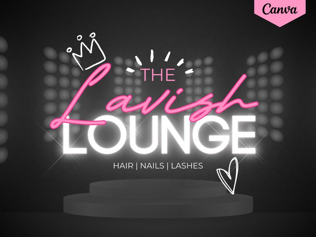 DIY Pink Logo Design, Doodle Logo Design, Neon Logo Template, Glitter ...
