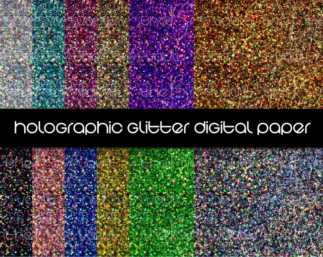Holographic Glitter Digital Paper, Rainbow Sparkle Texture, Sparkle ...