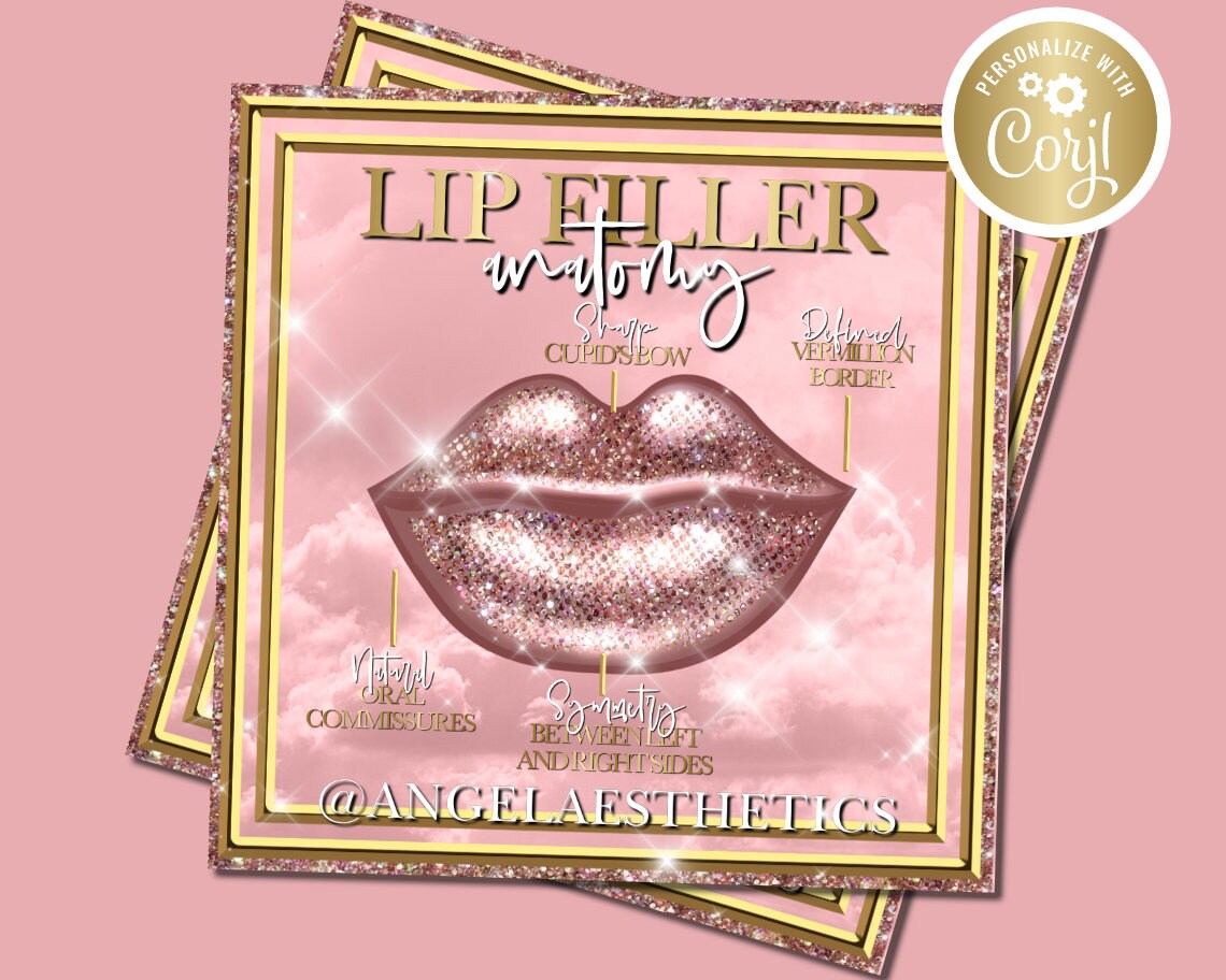 DIY Lip Filler Template, Instant Download Glitter Lip Injection Social ...